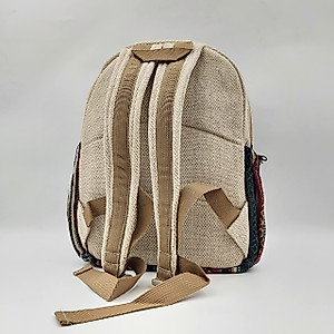 Fwosi Hemp Hippie Backpack – Cute Trendy Men & Women Multipurpose Backpacks with Laptop Sleeve - Handmade in Nepal - Sustainable Lightweight Laptop Bag