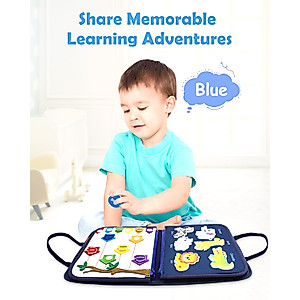 VARANO Montessori Busy Board Book Toy for 1 2 3 Year Old, Educational Sensory Toys for Toddlers 1-3, Car & Airplane Activities for Travel and Learning – Gifts for Boys and Girls (Jungle Animals)