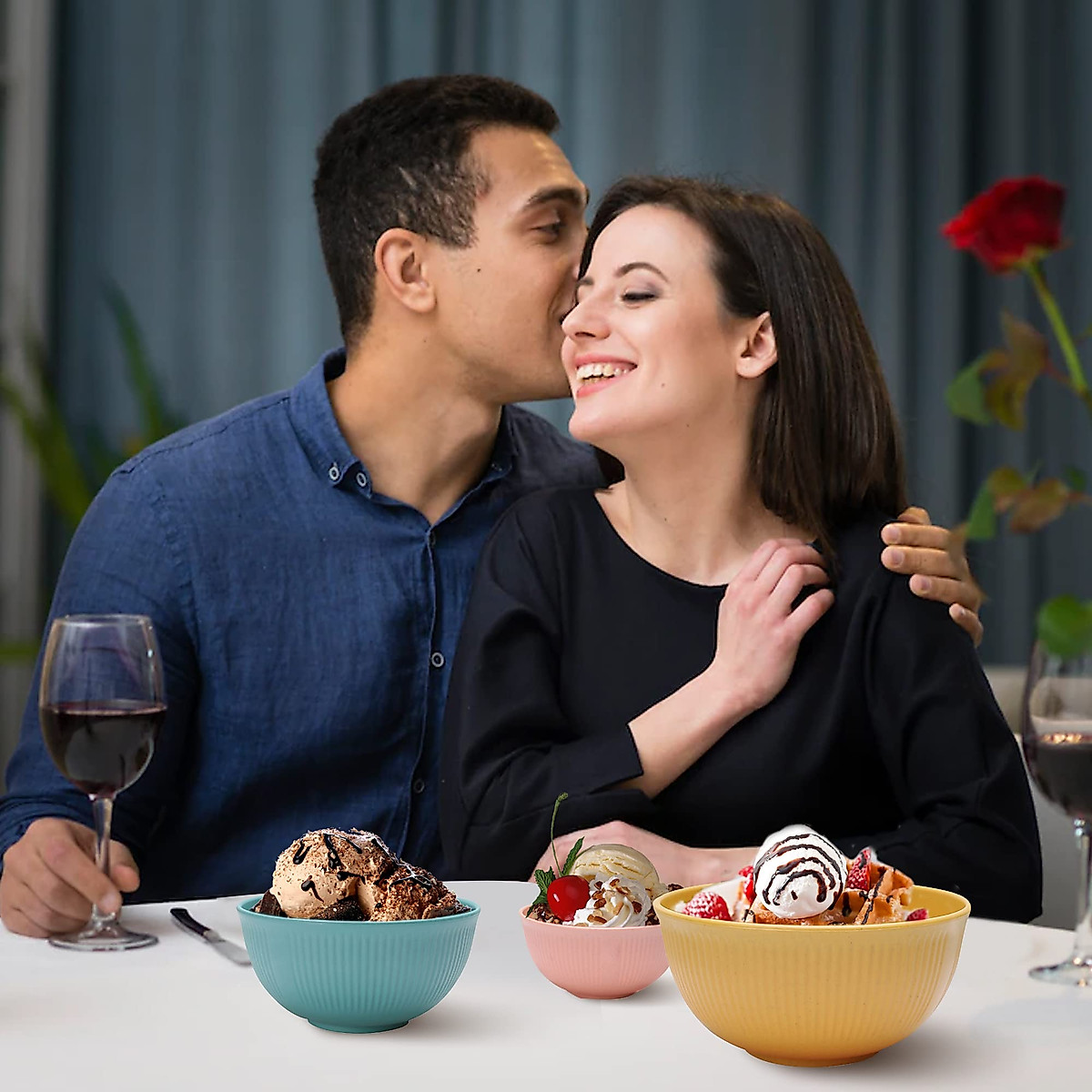 YESJRL Unbreakable Wheat Straw Bowls Set Of 6, 24 Oz Reusable Cereal Dishes Set Microwave And Dishwasher Safe Bowls Serving Salad Pasta Soup In Kitchen Camping Party For Adults And Kids