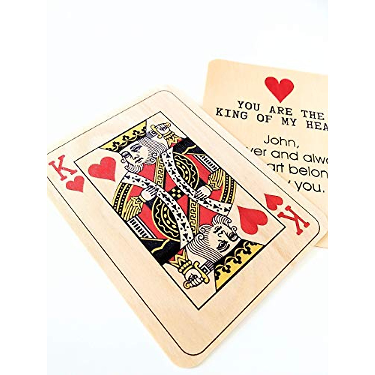 King of My Heart Personalized Valentine Card for Him Love Card Wood Card Romantic Card Valentines Day Card I Love You Card