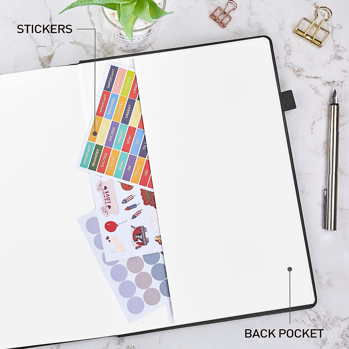 JUBTIC Appointment Book, A4, Black