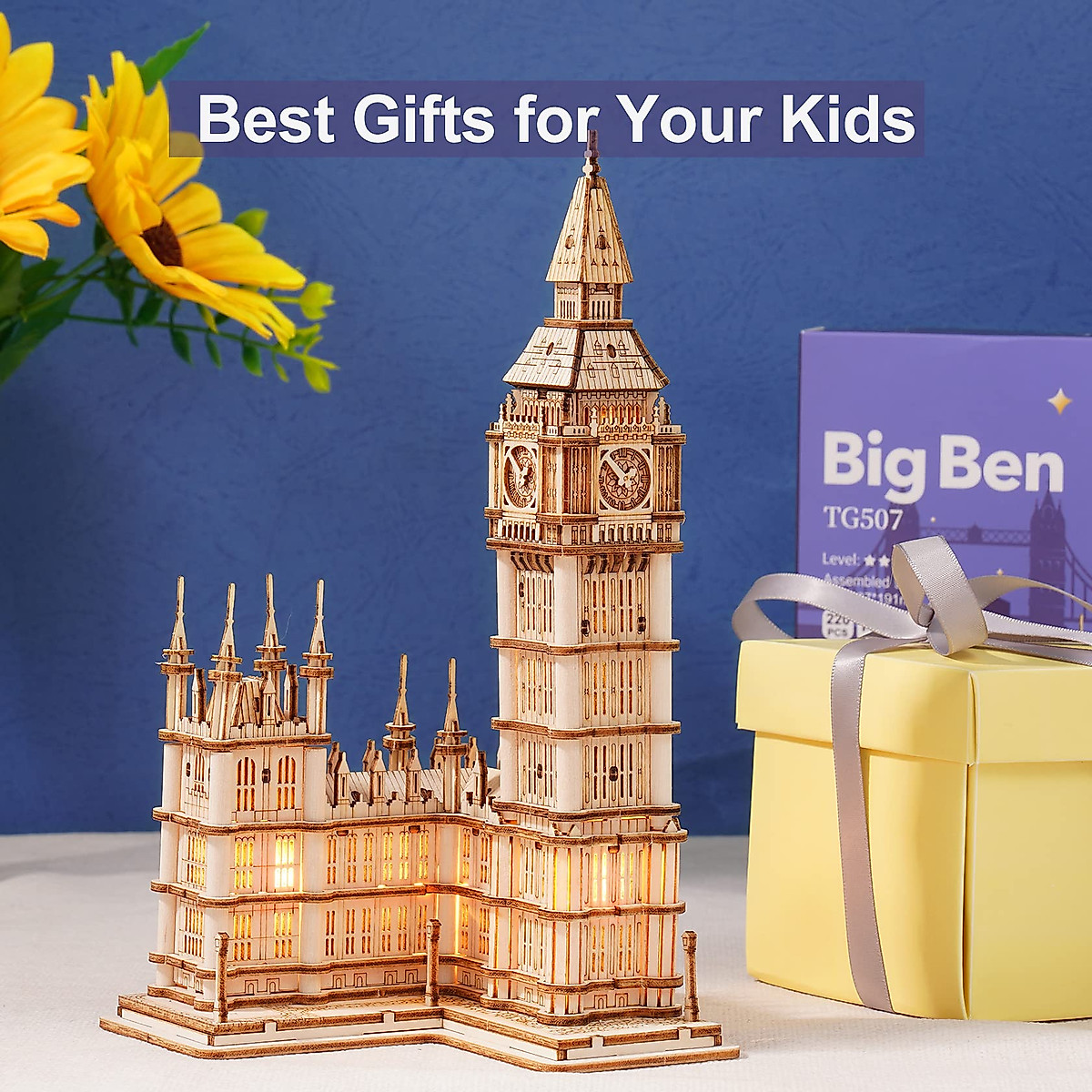 Rowood 3D Puzzles for Adults Wooden Model Kit Adult Craft Kit Gifts for Teens Age 14+ Big Ben
