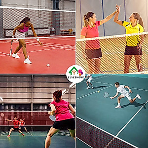 Badminton Net, Badminton Net for Backyard, Badminton Net Portable, Indoor Outdoor Badminton Volleyball Nets with Steel Cable, Professional Badminton Net Replacement for Beach, Schoolyard, 20FT x 2.5FT