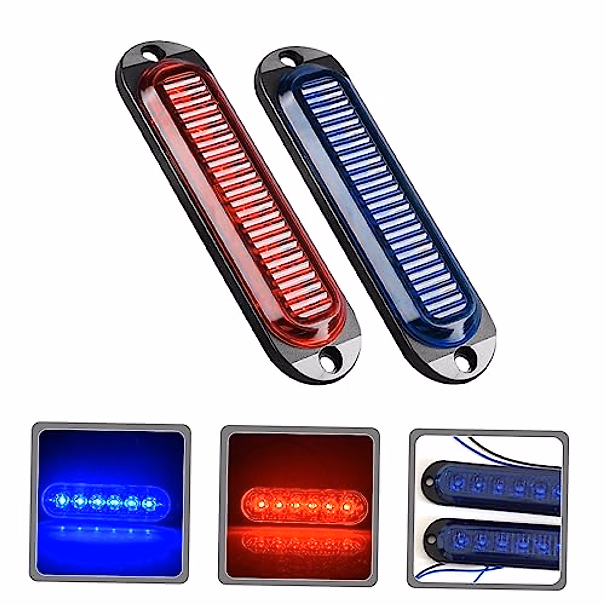 SUPVOX 2pcs marker lights for trucks trailer side marker lights Light for Truck Light for Camper police light bar LED trailer marker lights LED trailer lights headlights car abs