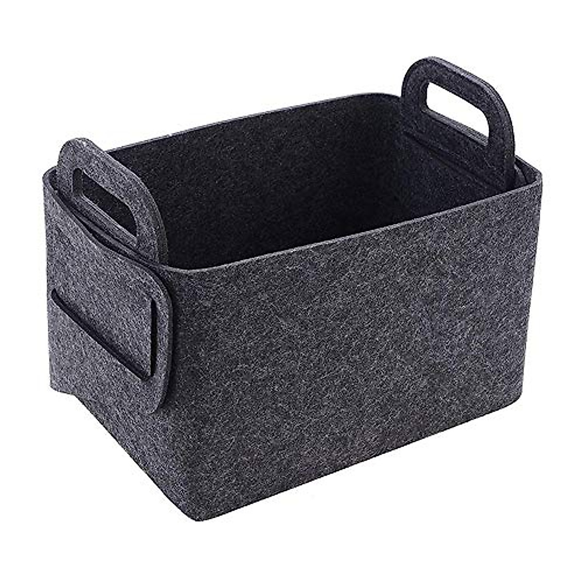 Household Boxes Laundry Felt Storage Basket Organiser Container, Foldable Book Box Toys Organise Container(Light Grey Small)