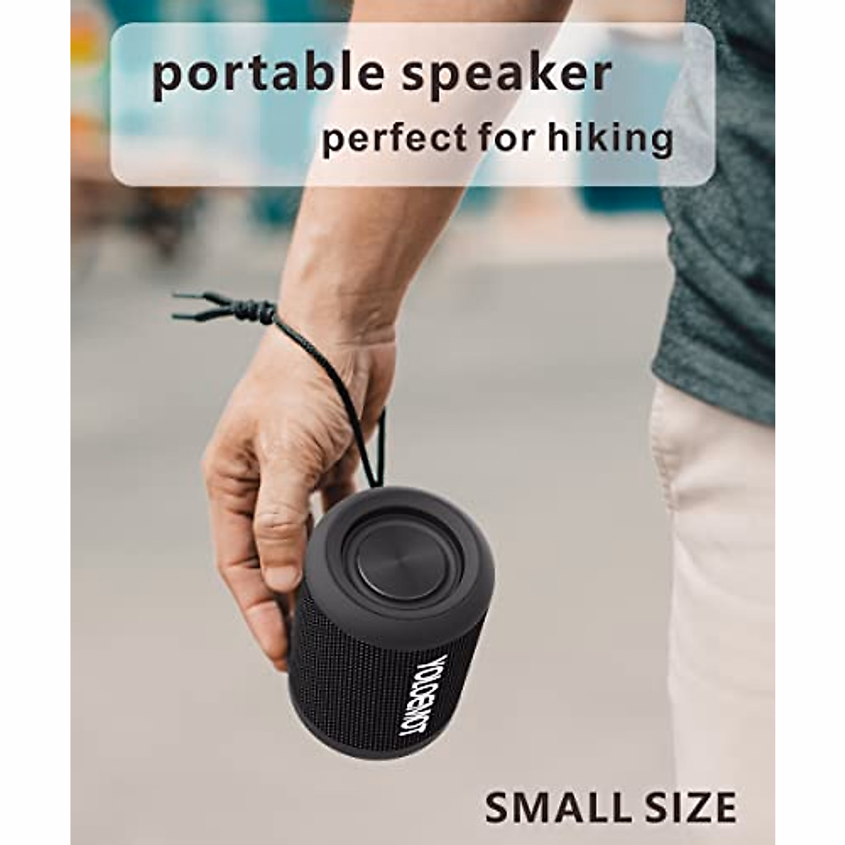 YOLOEMOT Waterproof Mini Bluetooth Speaker,Compact and Portable,12H Playtime,IPX5 Waterproof,TWS Pairing, AUX,TF, Portable Wireless Speakers for Home/Party/Beach, Birthday Gift (Black)