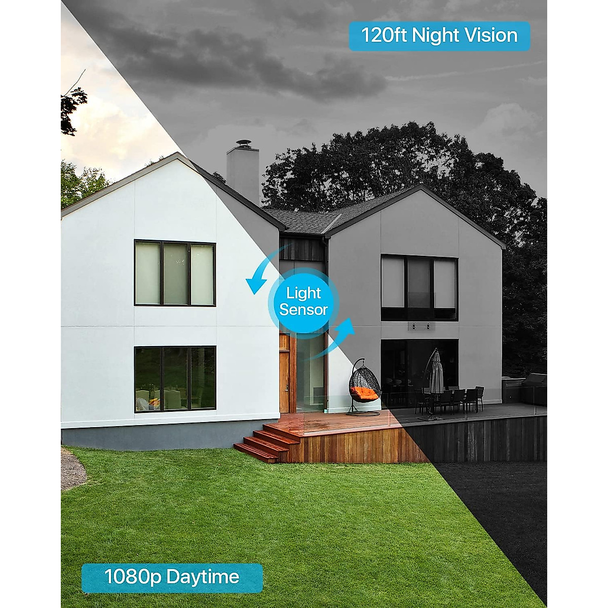 ZOSI H.265+2MP Security POE Camera, 1920x1080, 120ft Night Vision, 3.6mm Lens, IP67 Weatherproof Indoor Outdoor IP Camera 1080p (Only work with ZOSI PoE NVR,Model: 1AR-08EM-00/10/20-US)