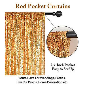 Sequin Curtains Backdrop Gold 2FTx8FT 1PC Sequin Photo Backdrop Shimmer Curtains for Backdrop 2FTx8FT Gold Curtain 1 Panel