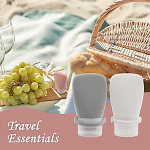 TACYKIBD 4Pcs Salad Dressing Container to Go, Mini Squeeze Bottles for Sauces, Small Condiment Bottles, Travel Condiment Containers for Lunch with 2Pcs Cleaning Brush(2oz, Bandage)