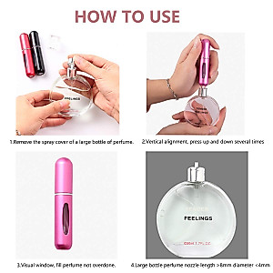 DFsucces Portable Mini Refillable Perfume Empty Spray Bottle,Scent Pump Case，Refillable Perfume Spray,Multicolor Atomizer Perfume Bottle,for Traveling and Outgoing （3 Pcs Pack of 5ml）