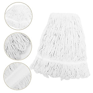 ABOOFAN Mop Replacement Head Floor Cleaning Mop Head Wet Mop Head Refill Reusable Mop Pad Industrial Mop Head Floor Sweeper Cleaning Mop Replacement Dust Wet Mop Head Cotton Thread White