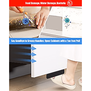 Cabinet Foot Pull for Trash Drawer, Trash Cabinet Foot Pull, Touchless Hands Free Design for Full Overlay Cabinet Door