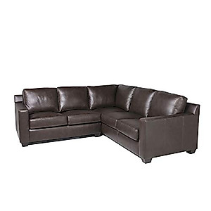 Nice Link Home Furnishings Lauren Leather Two Piece Dark Brown Colored Sectional