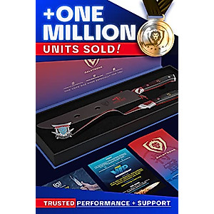 Dalstrong Shogun Series Damascus Japanese AUS-10V Super Steel Carving Kitchen Knife & Fork Set, 9 Inches, Sheath Included