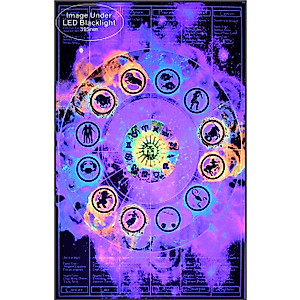 Studio B Zodiac Chart NonFlocked Blacklight Cool Wall Decor Art Print Poster 24x36