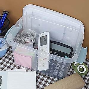 Kiddream 6-pack 5 Liter Small Boxes with Lids, Plastic Clear Storage Bin