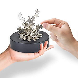 ArtCreativity Magnetic Moons & Stars Sculpture (Set of 2) Fun Office Desk Accessories, Stress-Relief Magnet Fidget Toys for Adults, Stocking Stuffers and Educational Development Toys for Kids