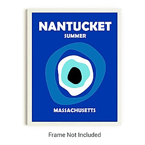 Preppy Travel Prints No.16 Wall Art Decor - 8x10 UNFRAMED Abstract Aesthetic Boho Indie Matisse-Inspired Gift for Girls,Teens,Women. Set of 6 USA Beaches.