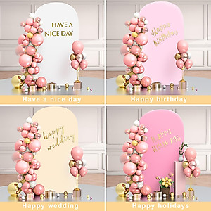 Fitted Wedding Arch Cover 7.2FT Pink Spandex Fabric Suitable for Wedding Arch Backdrop Stand, Birthday, Party, Baby Shower Banquet Arch Decoration (Pink, 7.2FT*4FT)