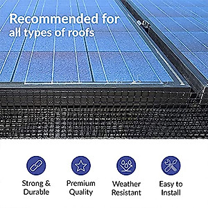 SAMU Critter Guard 8in x 100ft Premium Solar Panel Squirrel Barrier with 100 Nylon Plastic Fastener Clips - Wire Mesh Panels PVC Coated Galvanized Steel Solar Panel Bird Wire Screen Protection
