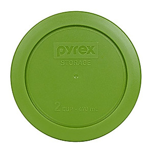 Pyrex (2 7402-PC Green 7 Cup, (2) 7201-PC Edamame Green 4 Cup, & (2) 7200-PC Lawn Green 2 Cup Plastic Storage Lids, Made in USA