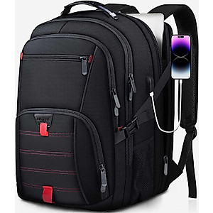 ANTERK Extra Large Backpack, Laptop Backpack, Travel Backpack, Durable TSA Water Resistant 17.3 Inch Carry on Backpack with USB Port, Anti Theft Business Computer Backpack Gifts for Men Women, Black