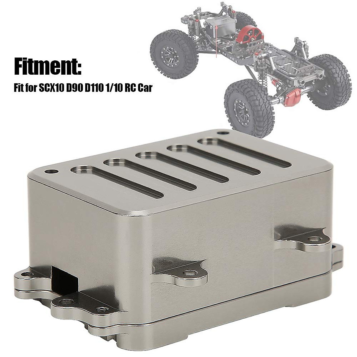 Receiver Box, 1:10 Scale Remoted Control Metal Receiver Box ESC Receiving Box RC Vehicle Accessories for SCX10 1/10 RC Crawler Kids Toy Car Rc Receiver Box Rc Receiver Box Rc Receiver Box