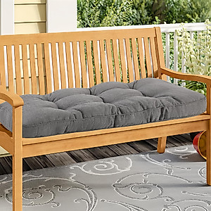 idee-home Bench Cushion for Outdoor Furniture, Patio Loveseat Cushions 48 x 18 x 5 inches Waterproof with Ties, Porch Swing Cushions Wicker Indoor Settee Cushions with Round Corner