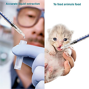 1ml Syringe Without Needle - 1 ml Small Plastic Syringes Sterile Individually Packed with Cap for Lab Medicine Student Measuring Liquid and Pet Dog Cat Baby Feeding Oral Colostrum ( 12 Pack 1cc /ml )