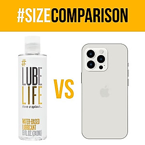 Lube Life Water-Based Personal Lubricant, Lube for Men, Women and Couples, Non-Staining, 8 Fl Oz