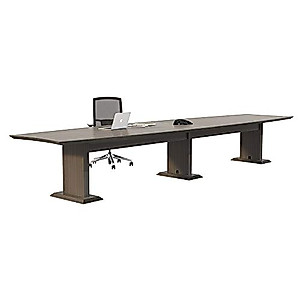 Safco 16' Boat Shaped Laminate Conference Table Textured Driftwood
