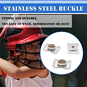 TiciKim 10 Pack Sports Helmets Buckle Stainless Steel Snap Chin Strap Buckle Helmet Repair Kit for Youth Football Baseball Hockey Sports