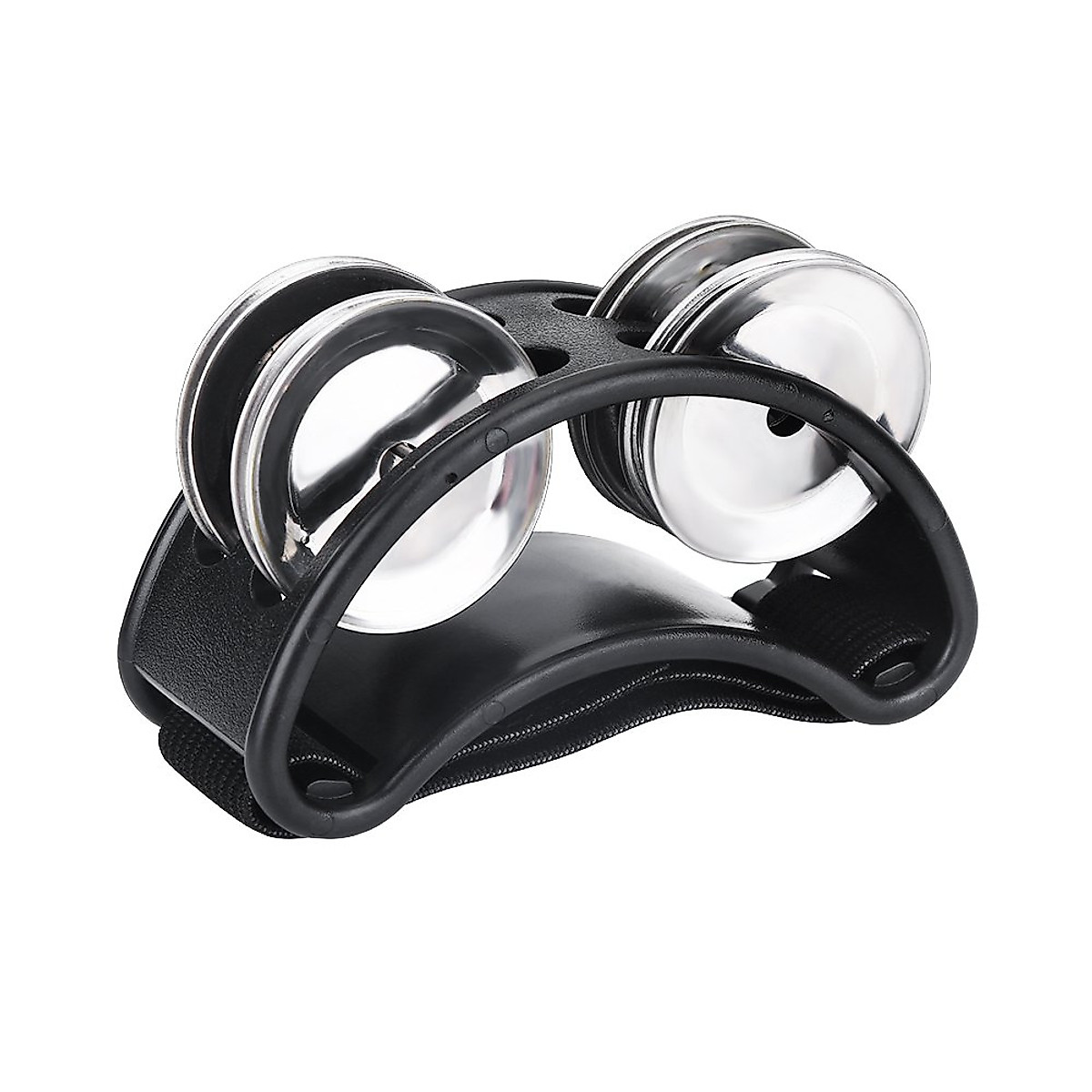 Foot Tambourine, 3 Colors Foot Tambourine with Steel Jingles for Drum Accessory Instrument(Black)