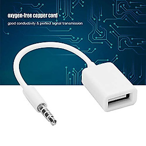 GOWENIC USB to 3.5mm Audio Adapter, USB Female to 3.5mm Male Jack AUX Audio Cable Converter for PC, Mobile Phone, MP3, etc