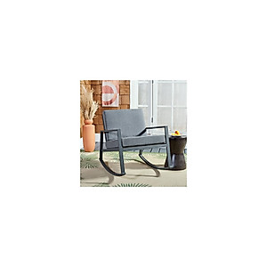 SAFAVIEH PAT7727A Outdoor Collection Cantor Grey Cushion Rocking Chair