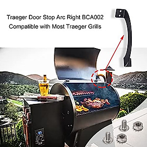 BCA002 Grill Lid Door Stop Arc Use for to Fit Most Traeger Grills, Installation Hardware not Included, fit for Century 885, Eastwood 22, Eastwood 34 and More - Durable (Right Side)