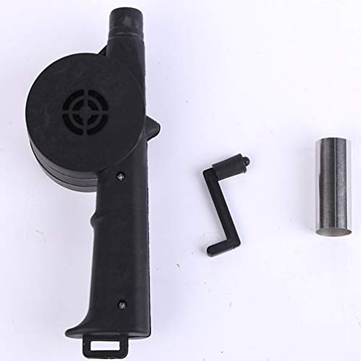 Hemoton 2pcs Bbq Air Blower Fast Fire Starter Manual Air Blower Hand Crank Bbq Fan Outdoor Camping Grills Accessories Tools