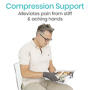 Vive Compression Arthritis Gloves - Comfortable Fit for Men and Women - Full Finger for Rheumatoid, Osteoarthritis