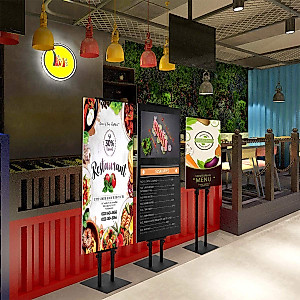 KOOV Poster Stand, Sign Holder Floor Stand, Double Sided Banner Stand with Non-Slip Base, Metal Heavy Duty Poster Board Stand, 75 Inches Height Adjustable Standing Sign Holder for Board Foam Display