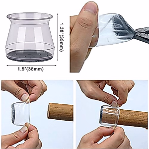 BUMACO 40Pcs Chair Leg Floor Protectors Silicone Covers to Protect Floors, Circular,Round,Square (Large Clear Fit 1.3"-2")