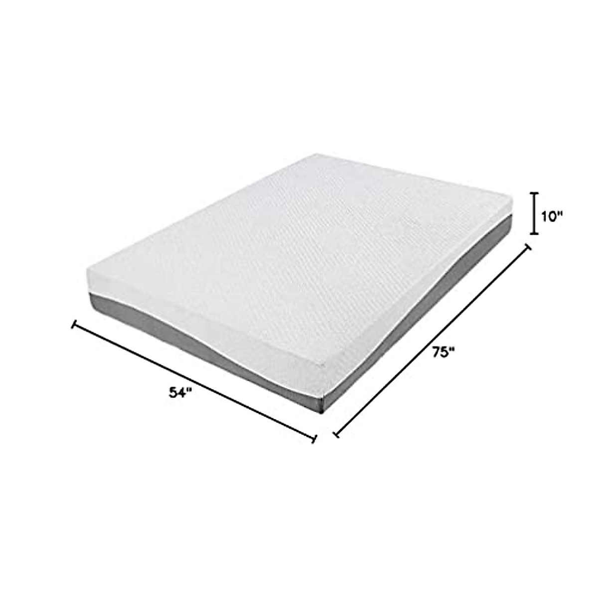 PrimaSleep 10 Inch Wave Gel Infused Memory Foam Mattress,Gray (Full)