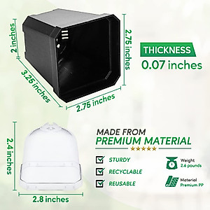 24 Sets 3 Inch Square Plant Nursery Pots with Humidity Domes Clear Lids Plant Labels, Seeds Starter Pot Planter Containers for Planting Seedlings