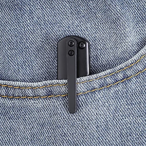 Kizer Feist Folding Pocket Knife, S35VN Steel EDC Knife, Black Titanium Handle Folding Knives, Personalized Knife for Everyday Carry, Camping, Hunting, Ki3499A5