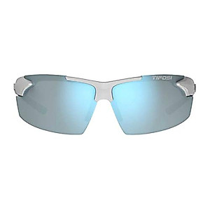 Tifosi Optics Track Sunglasses (White/Black, Smoke Bright Blue)