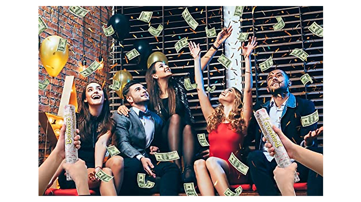 VICKYPOP Dollar Bill Confetti Cannon for Celebrations & Events