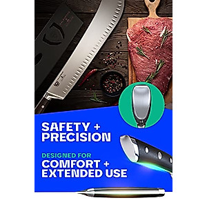 Dalstrong Bull Nose Butcher Knife - 14 inch - Gladiator Series Elite - High Carbon Premium German Steel - Black G10 Handle - Meat BBQ Knife - Sheath Included - NSF Certified