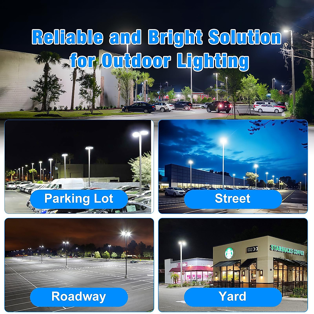 LED Parking Lot Light, 300W, 42,000LM 5000K Shoebox Light with Dusk to Dawn Photocell,Adjustable Arm Mount, IP66 Waterproof, Commercial LED Area Security Light for Parking Lot,Roadway,2PACK