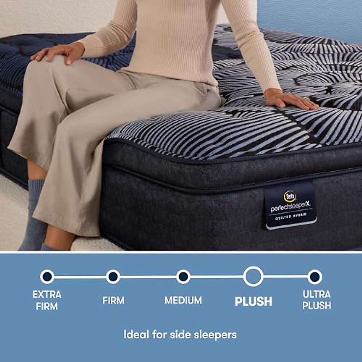 Serta Perfect Sleeper X - Max 15" Plush Pillow Top Queen Quilted Hybrid Mattress - 5 Support Zones and Cooling Tech for a Restorative Sleep - 100 Night Trial, CertiPUR-US Certified