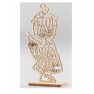 Elegant 12 in Wooden Laser Cut Religious Baptism Favor Baby Shower Communion Wedding Party Decoration Centerpiece (Angel Girl -12PCS)