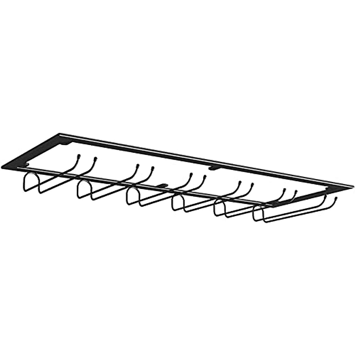 Household Wine Glass Rack, Wine Cabinet Goblet Rack, Wine Glass Rack, Wine Rack Hanging Rack,60x20cm (Color : Black, Size : 60 * 20cm)